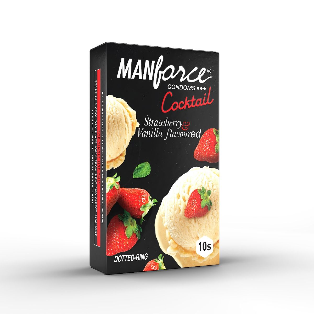 Manforce Cocktail Strawberry and Vanilla Flavoured Condoms, 10 Count ...