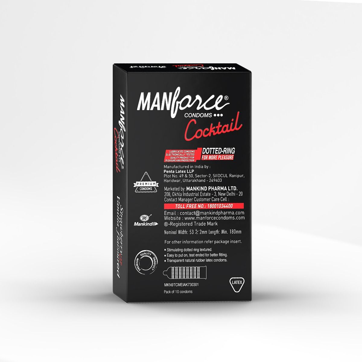 Manforce Cocktail Strawberry and Vanilla Flavoured Condoms, 10 Count ...