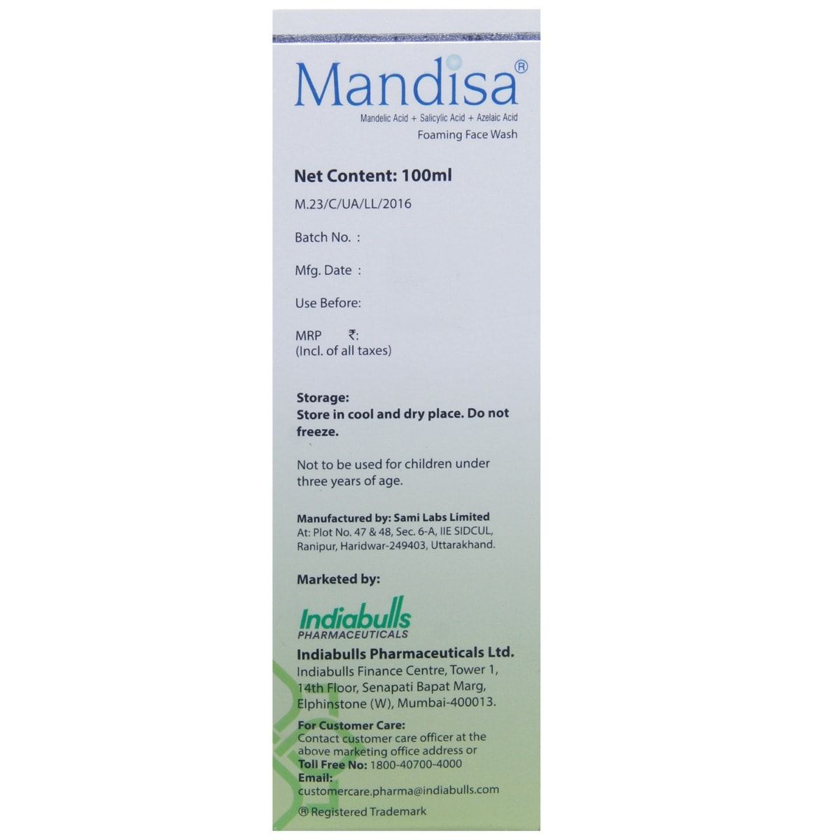 Mandisa Foaming Face Wash 100 ml Price, Uses, Side Effects, Composition ...