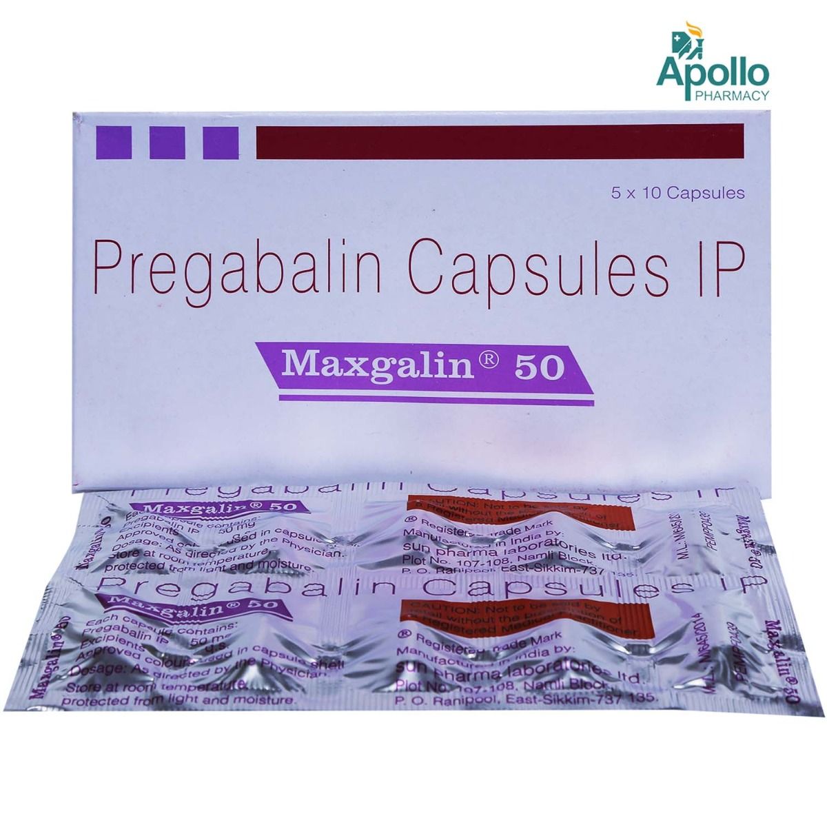 Maxgalin 50 Capsule 10's Price, Uses, Side Effects, Composition ...