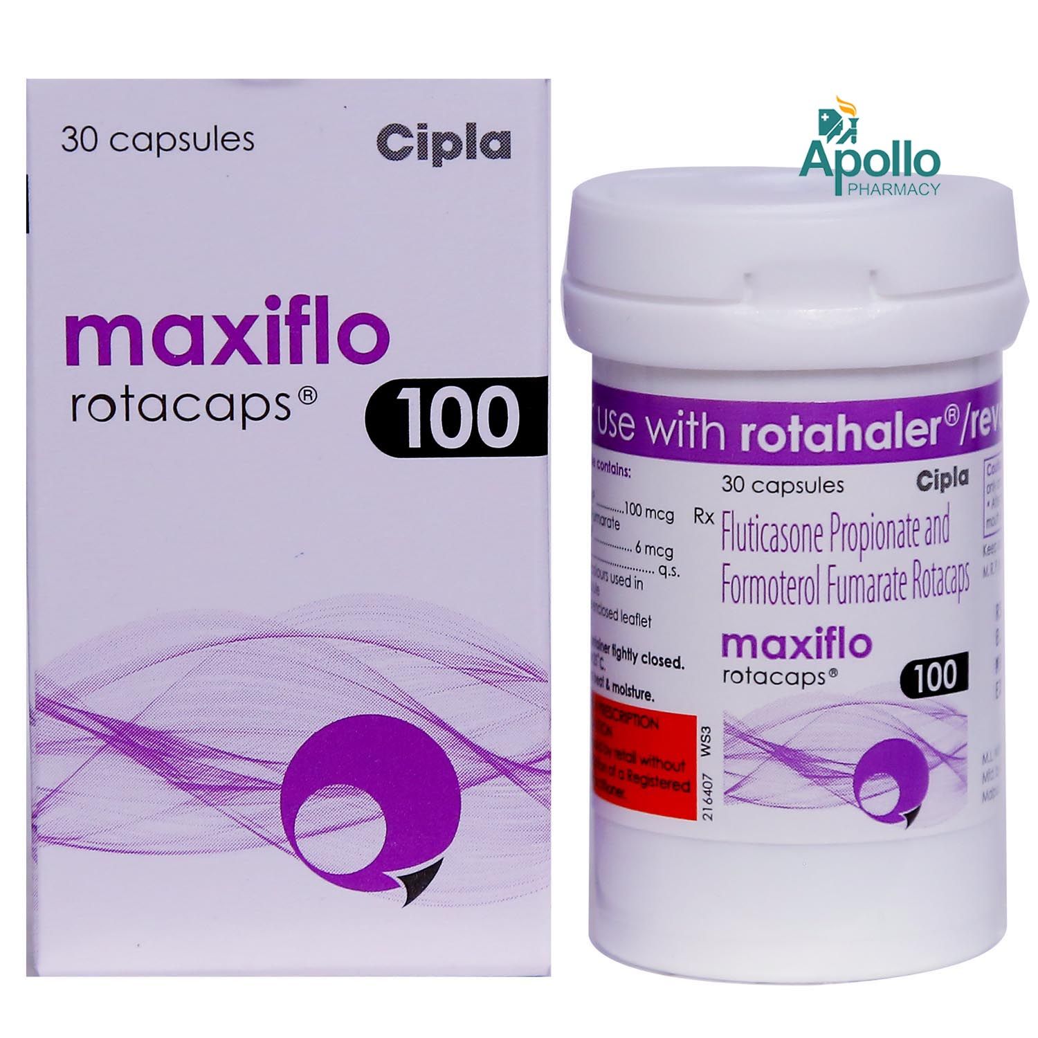 Maxiflo 100 Rotacaps Price, Uses, Side Effects, Composition - Apollo ...