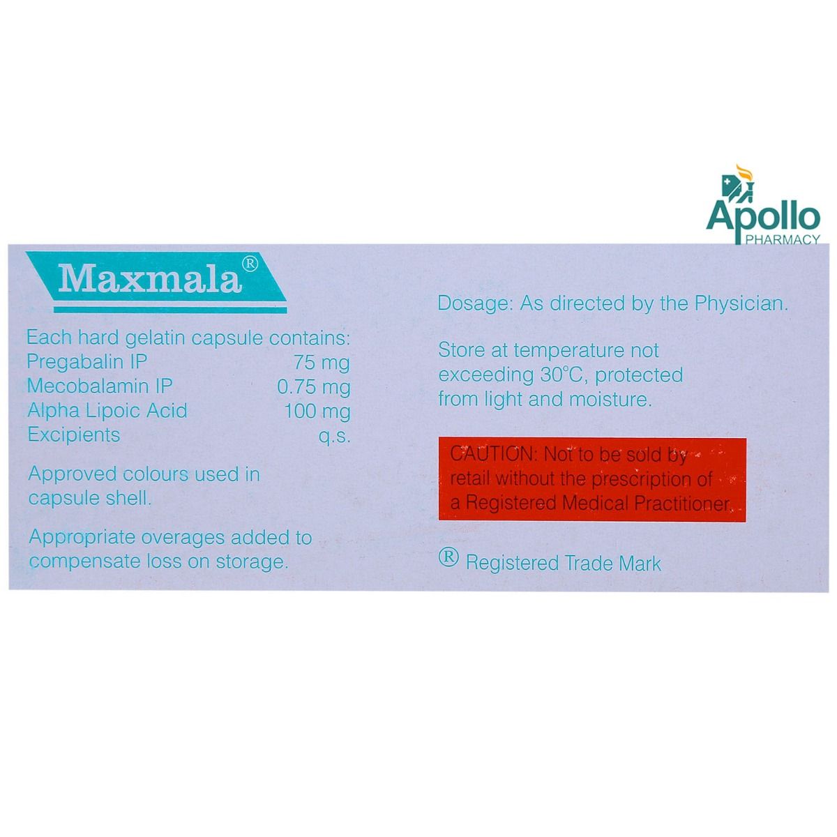 Maxmala Capsule 10's Price, Uses, Side Effects, Composition - Apollo ...