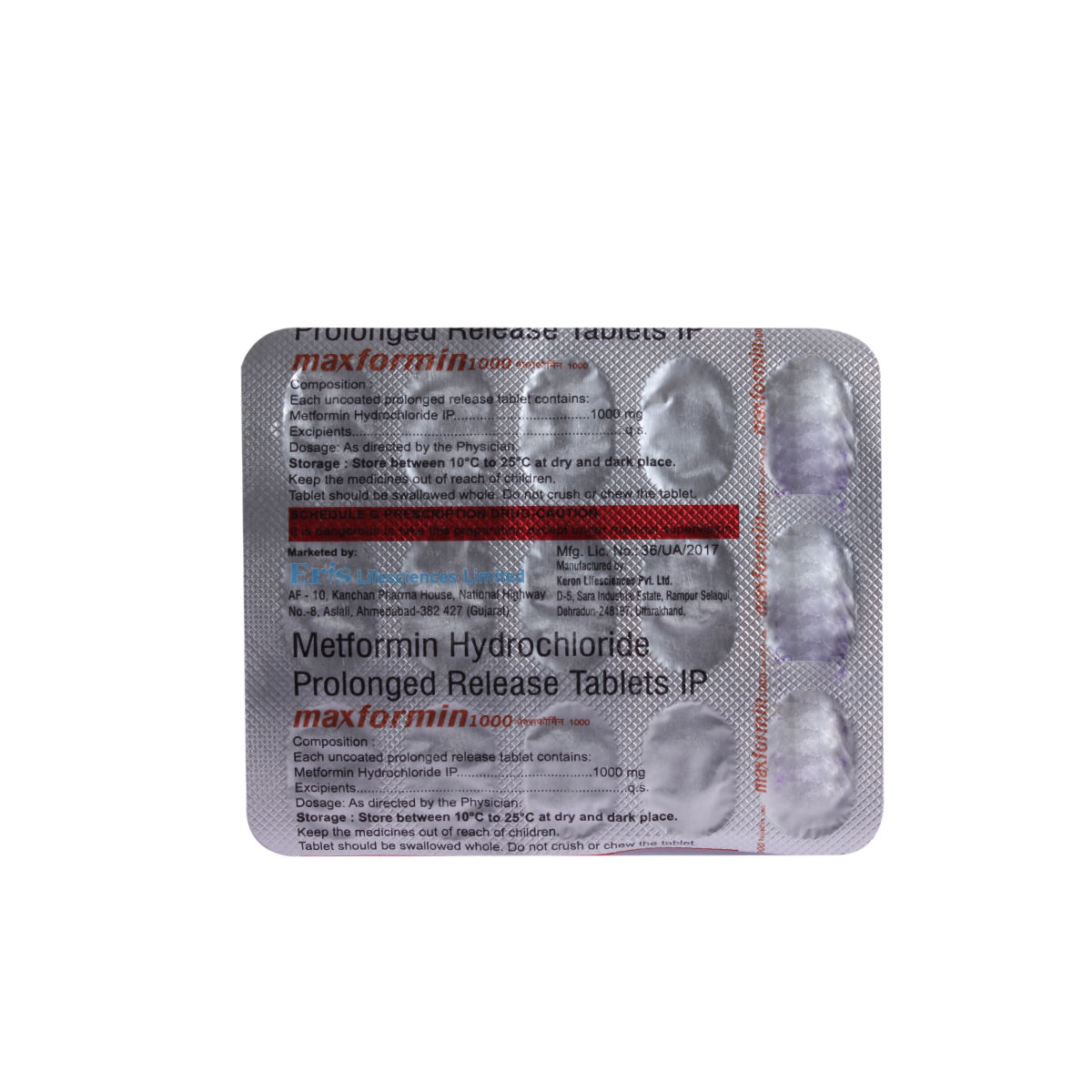 Maxformin 1000mg Tablet 15's Price, Uses, Side Effects, Composition ...