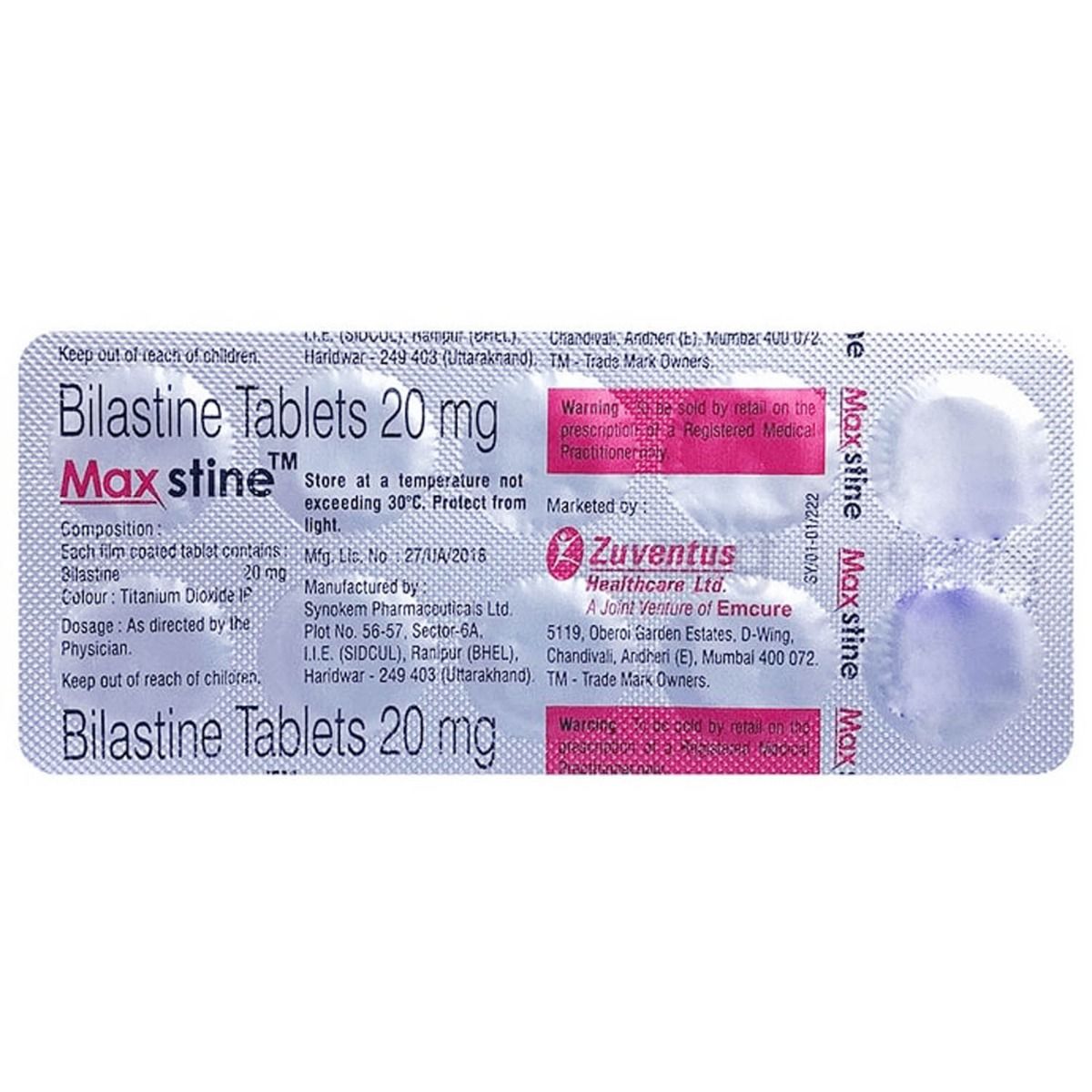 Maxstine 20mg Tablet 10's Price, Uses, Side Effects, Composition ...