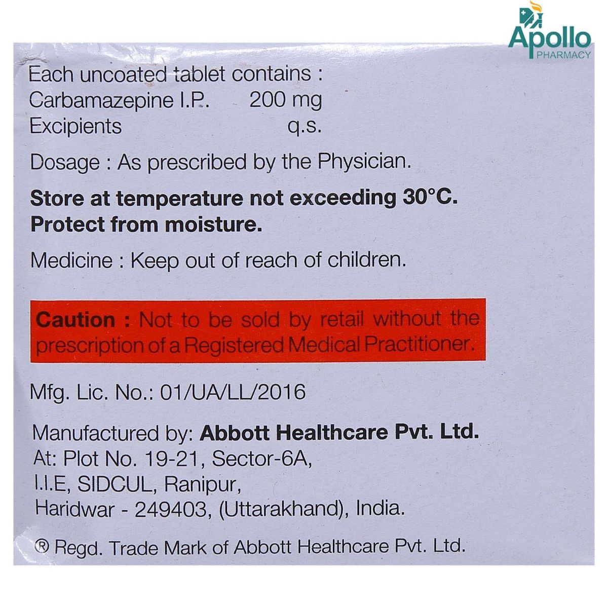 Mazetol 200 Tablet 10's Price, Uses, Side Effects, Composition - Apollo ...