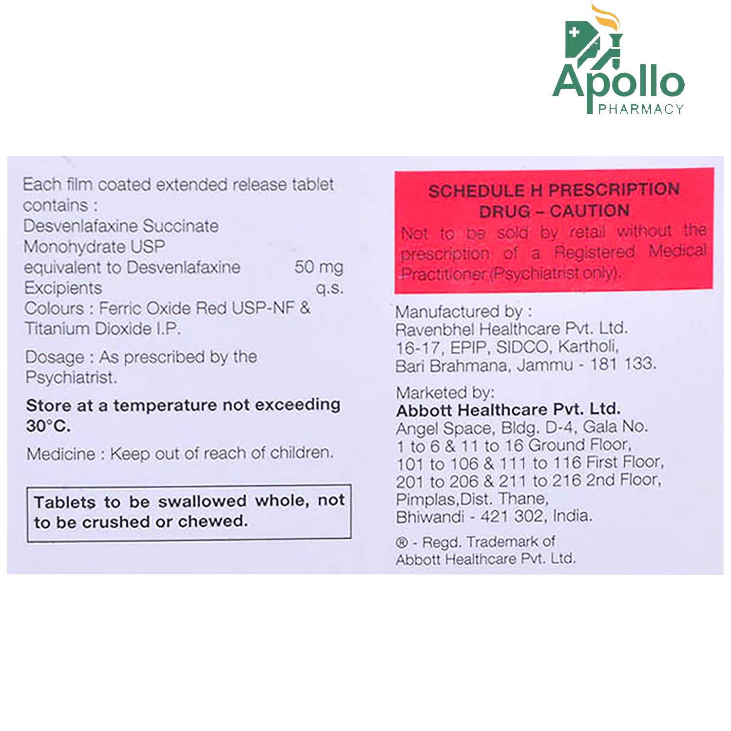 MDD XR 50 Tablet 15's Price, Uses, Side Effects, Composition - Apollo ...