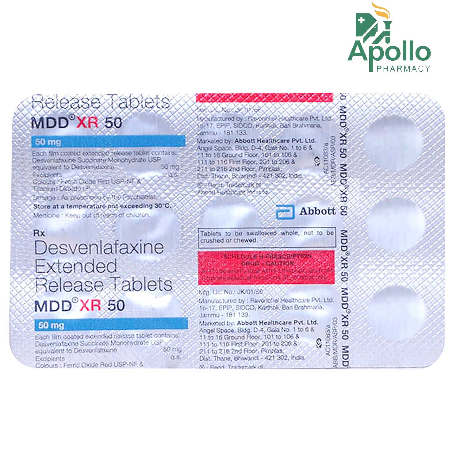 MDD XR 50 Tablet 15's Price, Uses, Side Effects, Composition - Apollo ...
