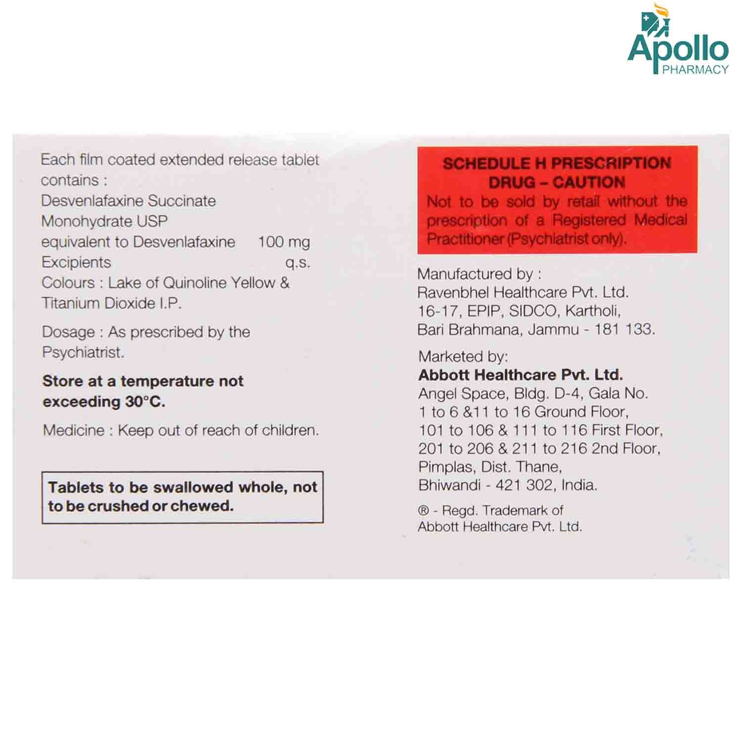 MDD XR 100 Tablet 15's Price, Uses, Side Effects, Composition - Apollo ...