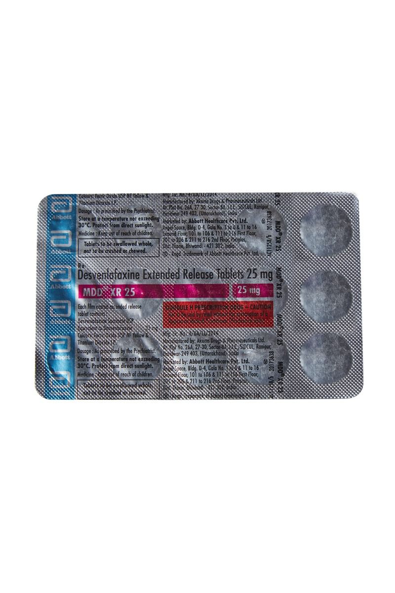 Mdd Xr 25mg Tablet 15's Price, Uses, Side Effects, Composition - Apollo ...