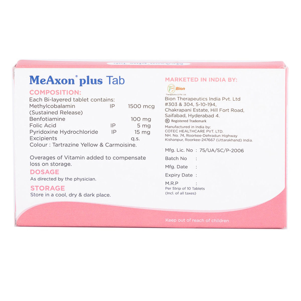 Meaxon Plus Tablet 10's Price, Uses, Side Effects, Composition - Apollo ...