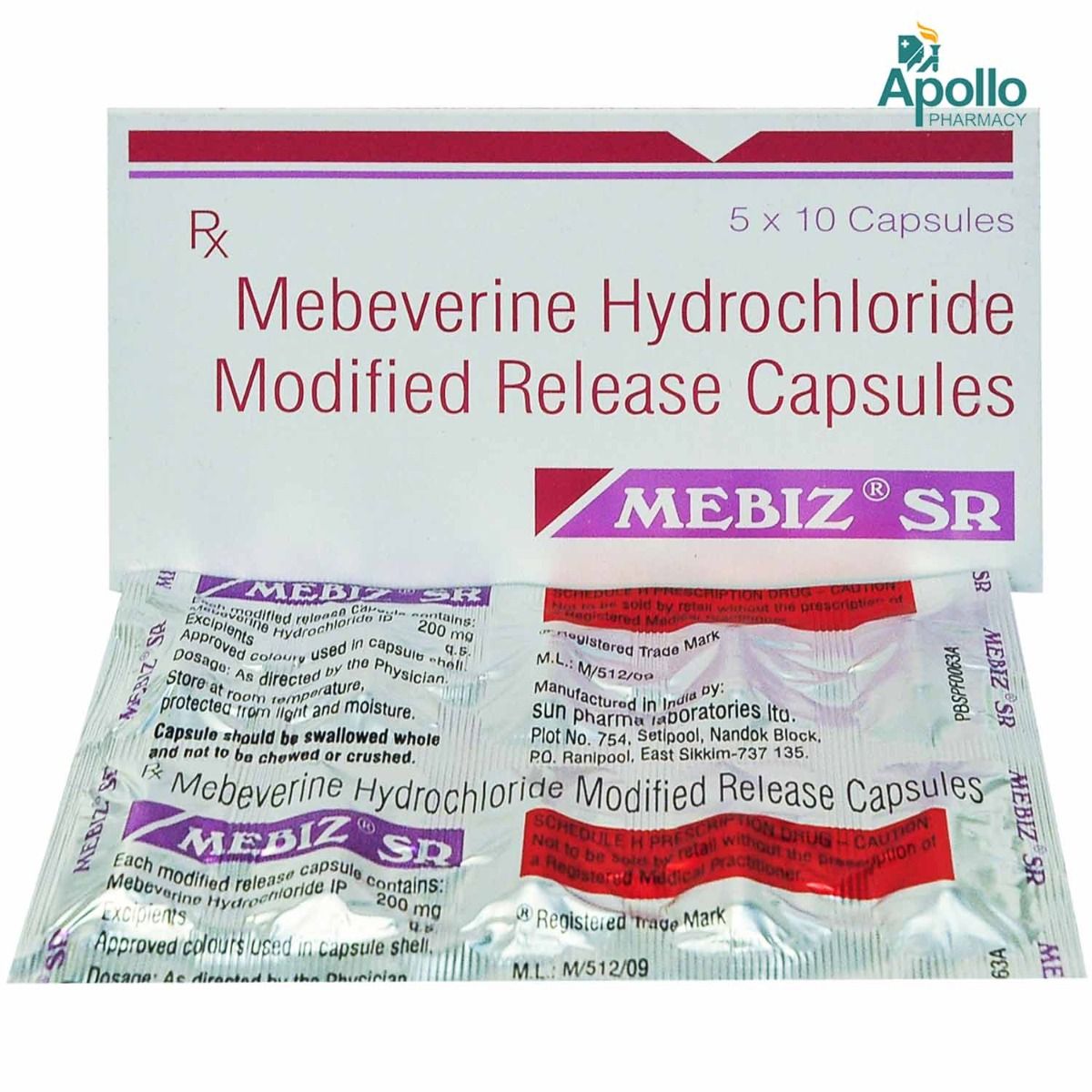Mebiz SR Capsule 10's Price, Uses, Side Effects, Composition - Apollo ...