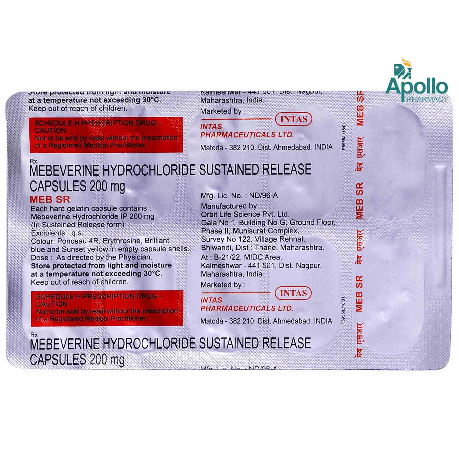 Meb SR Capsule 10's Price, Uses, Side Effects, Composition - Apollo ...
