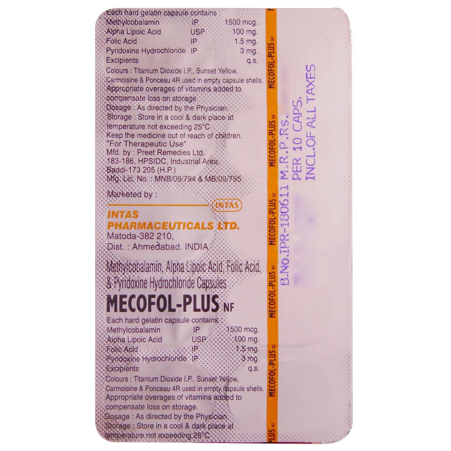 Mecofol-Plus NF Capsule 10'S Price, Uses, Side Effects, Composition ...