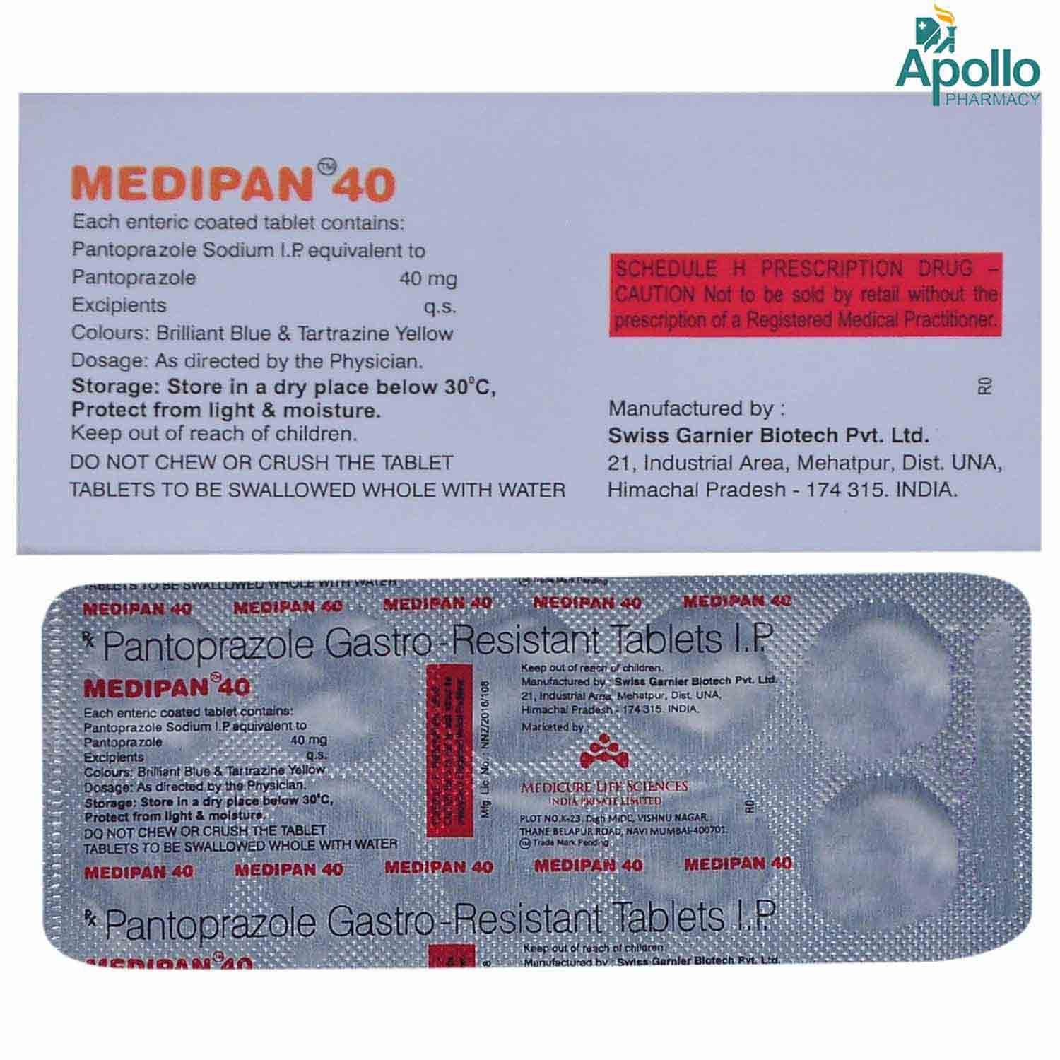 Medipan 40 Tablet 10's Price, Uses, Side Effects, Composition - Apollo ...