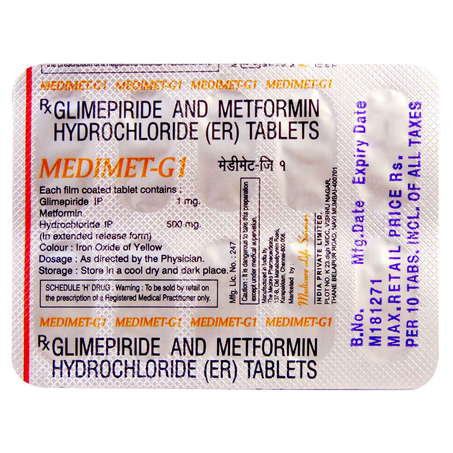 Medimet G1 Tablet 10's Price, Uses, Side Effects, Composition - Apollo ...