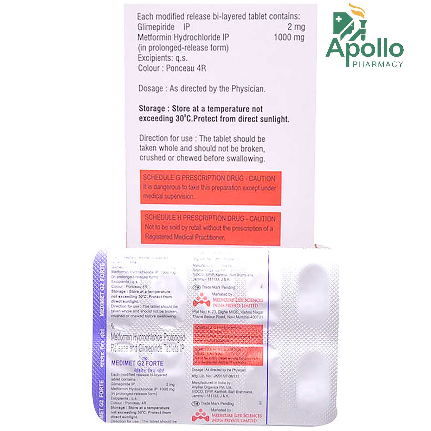 MEDIMET G2 FORTE TABLET Price, Uses, Side Effects, Composition - Apollo ...