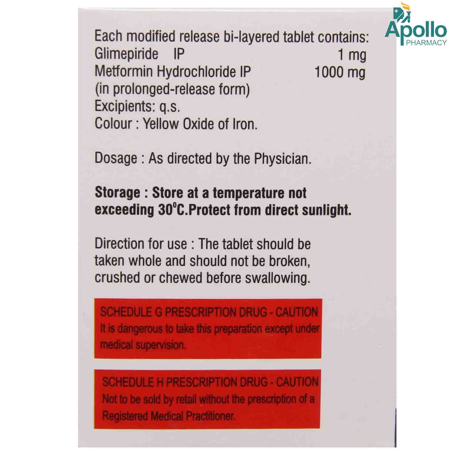 Medimet G1 Forte Tablet 10's Price, Uses, Side Effects, Composition ...