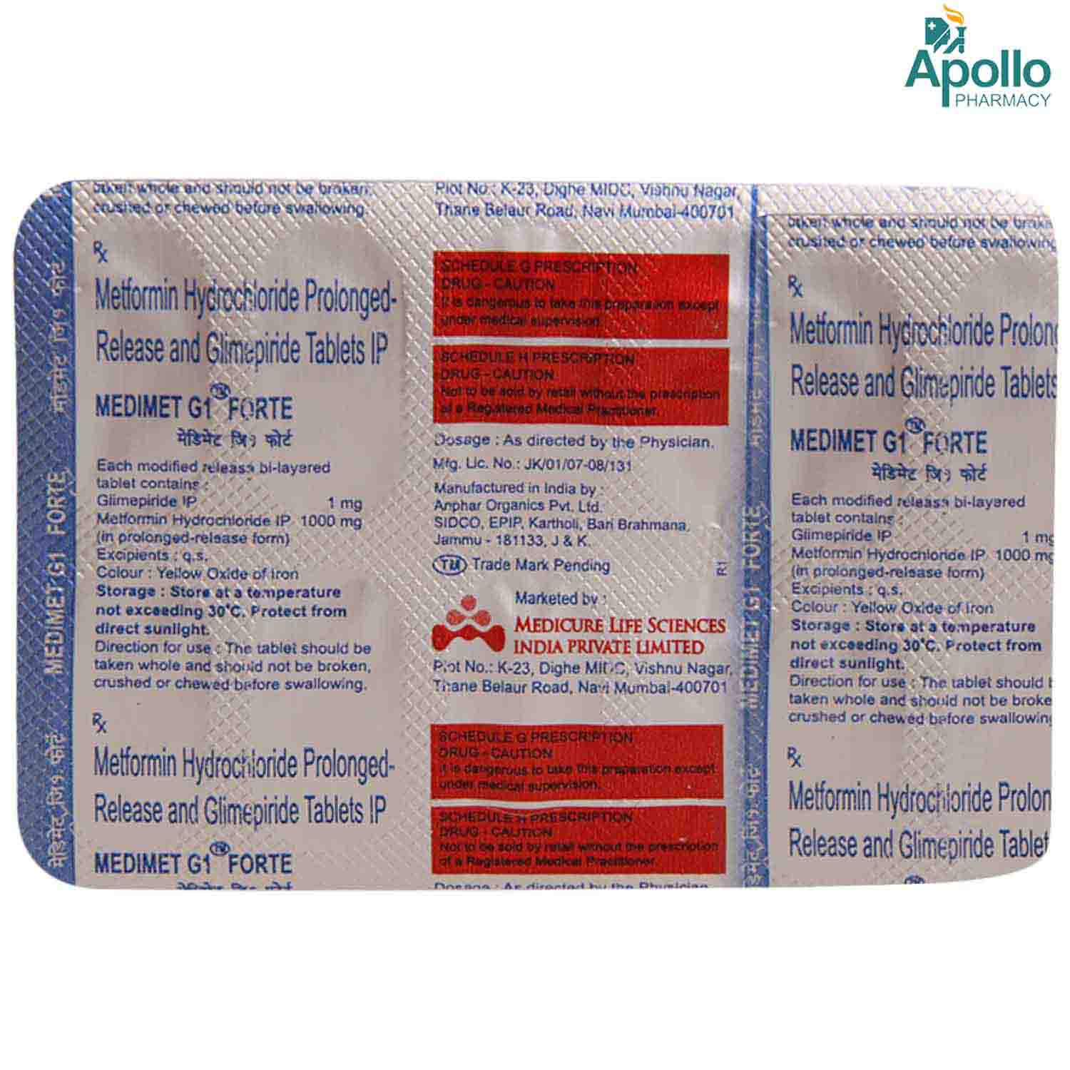 Medimet G1 Forte Tablet 10's Price, Uses, Side Effects, Composition ...