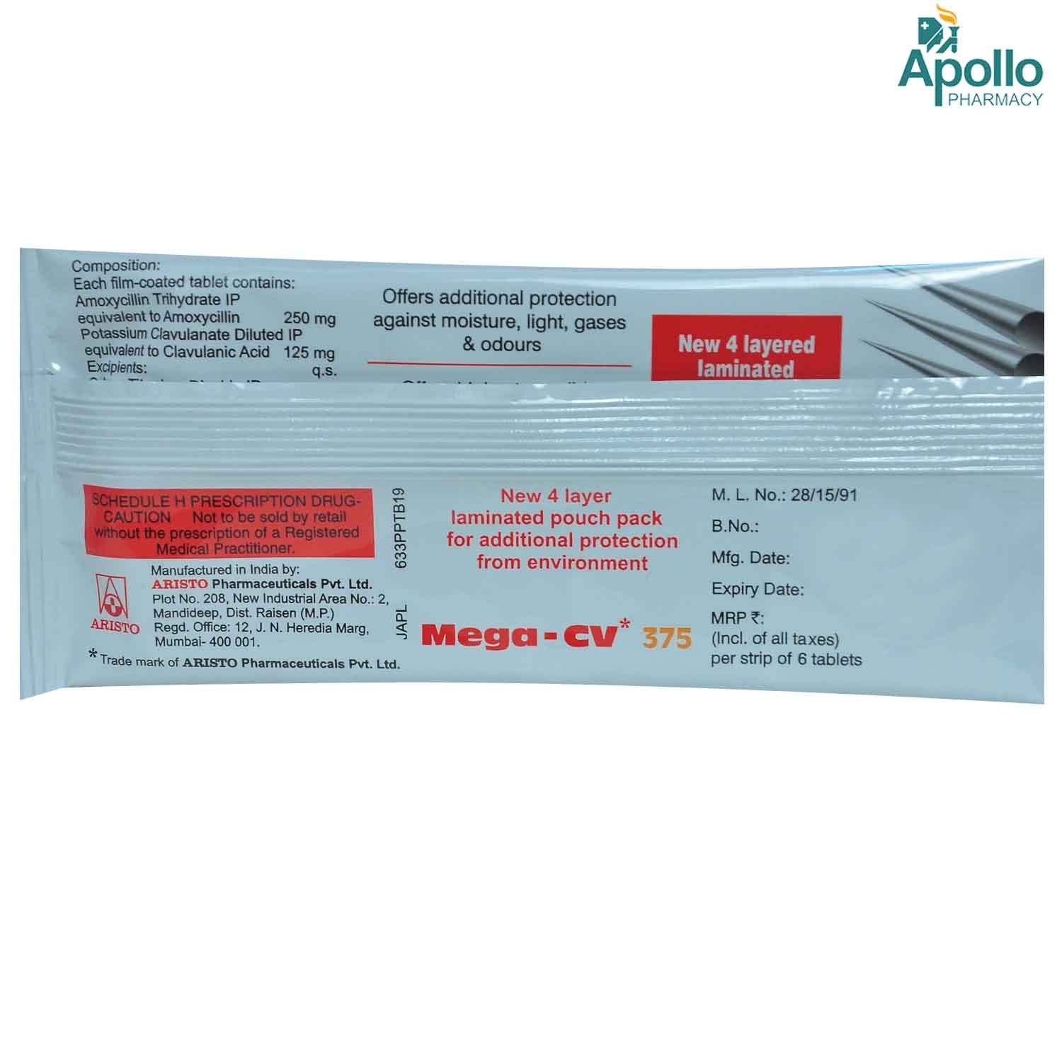 MEGACV 375MG TABLET Price, Uses, Side Effects, Composition - Apollo ...