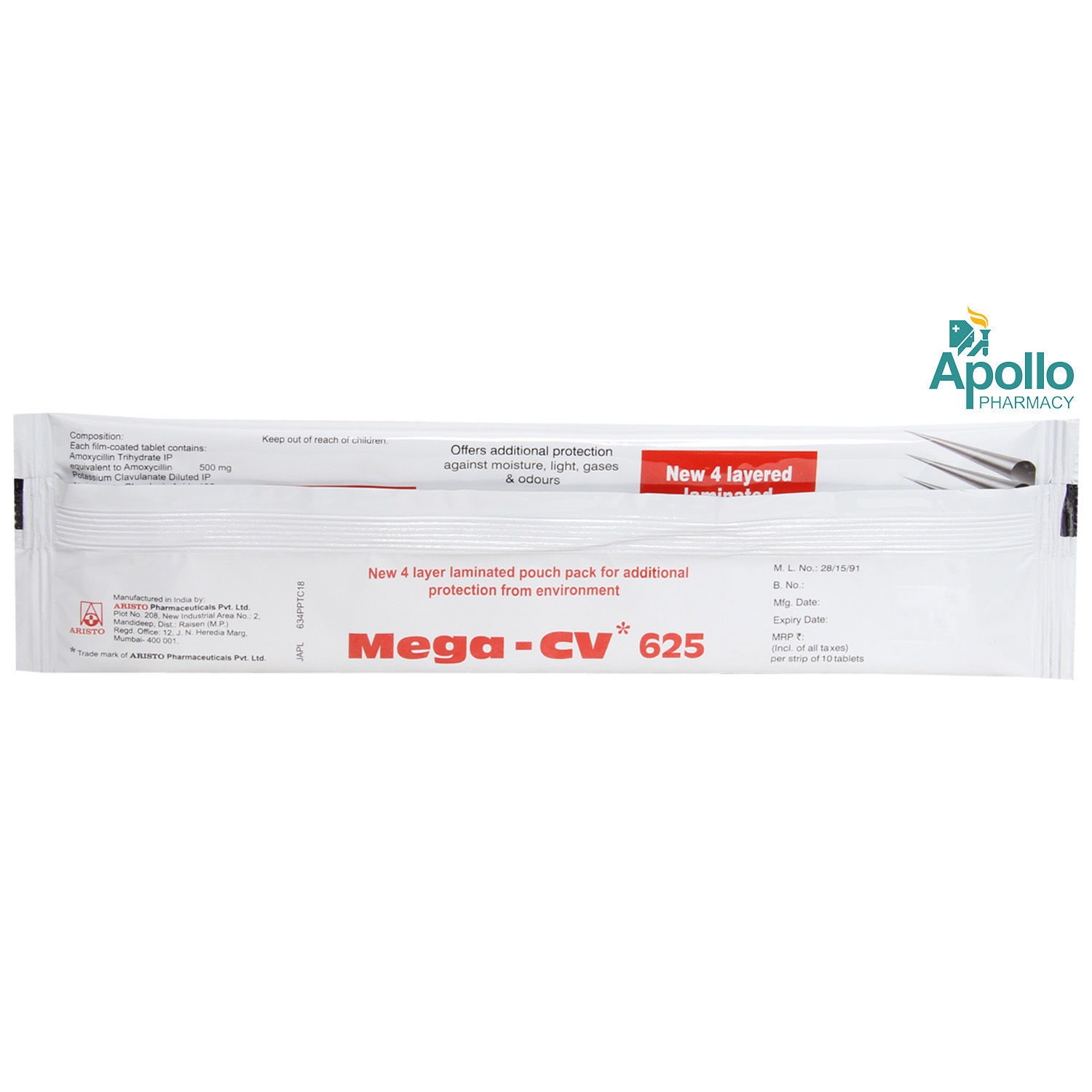 Mega CV 625 Tablet 10's Price, Uses, Side Effects, Composition - Apollo ...