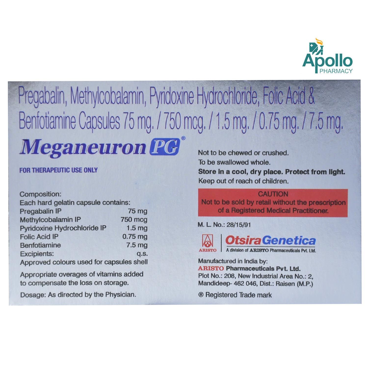Meganeuron PG Capsule 10's Price, Uses, Side Effects, Composition ...
