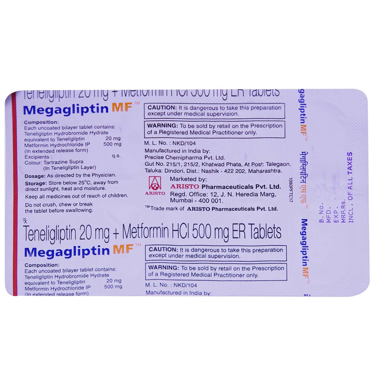 Megagliptin MF Tablet 10's Price, Uses, Side Effects, Composition ...