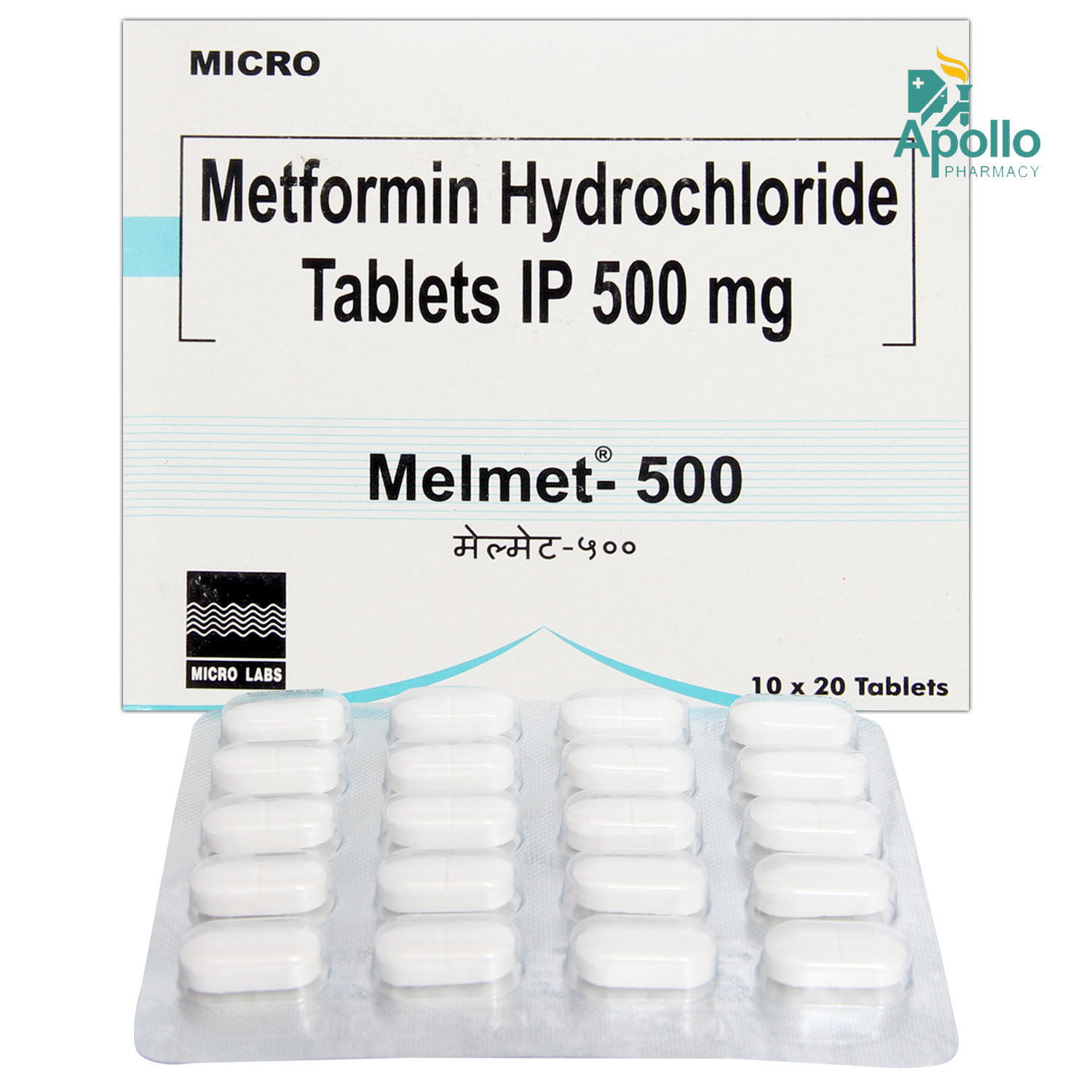 Melmet 500 Tablet 20's Price, Uses, Side Effects, Composition - Apollo ...