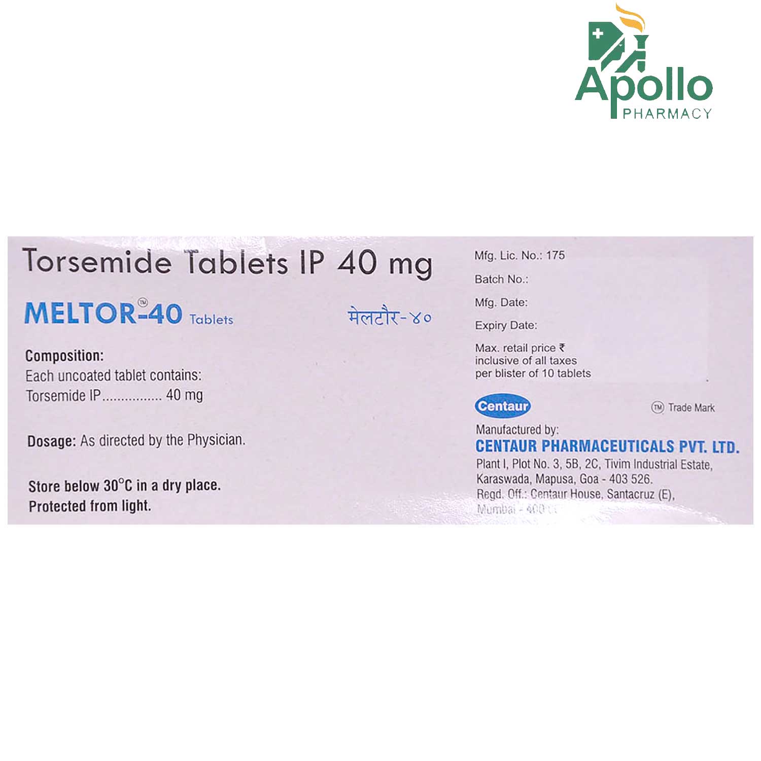 MELTOR 40MG TABLET Price, Uses, Side Effects, Composition - Apollo Pharmacy