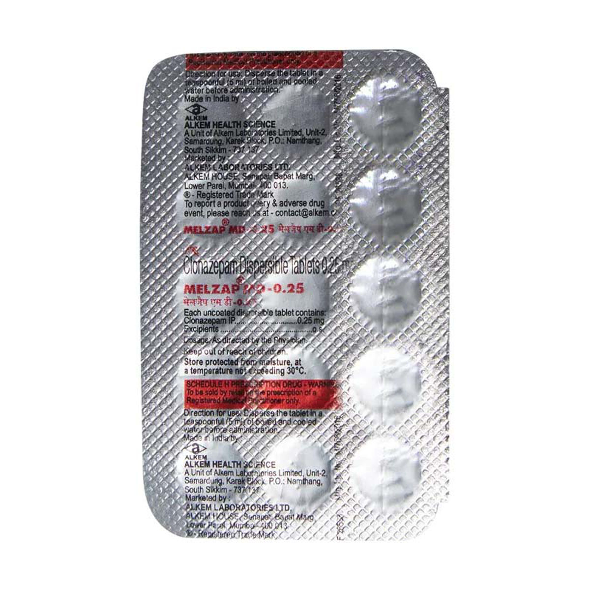 Melzap Md-0.25Mg Tablet 15'S Price, Uses, Side Effects, Composition ...