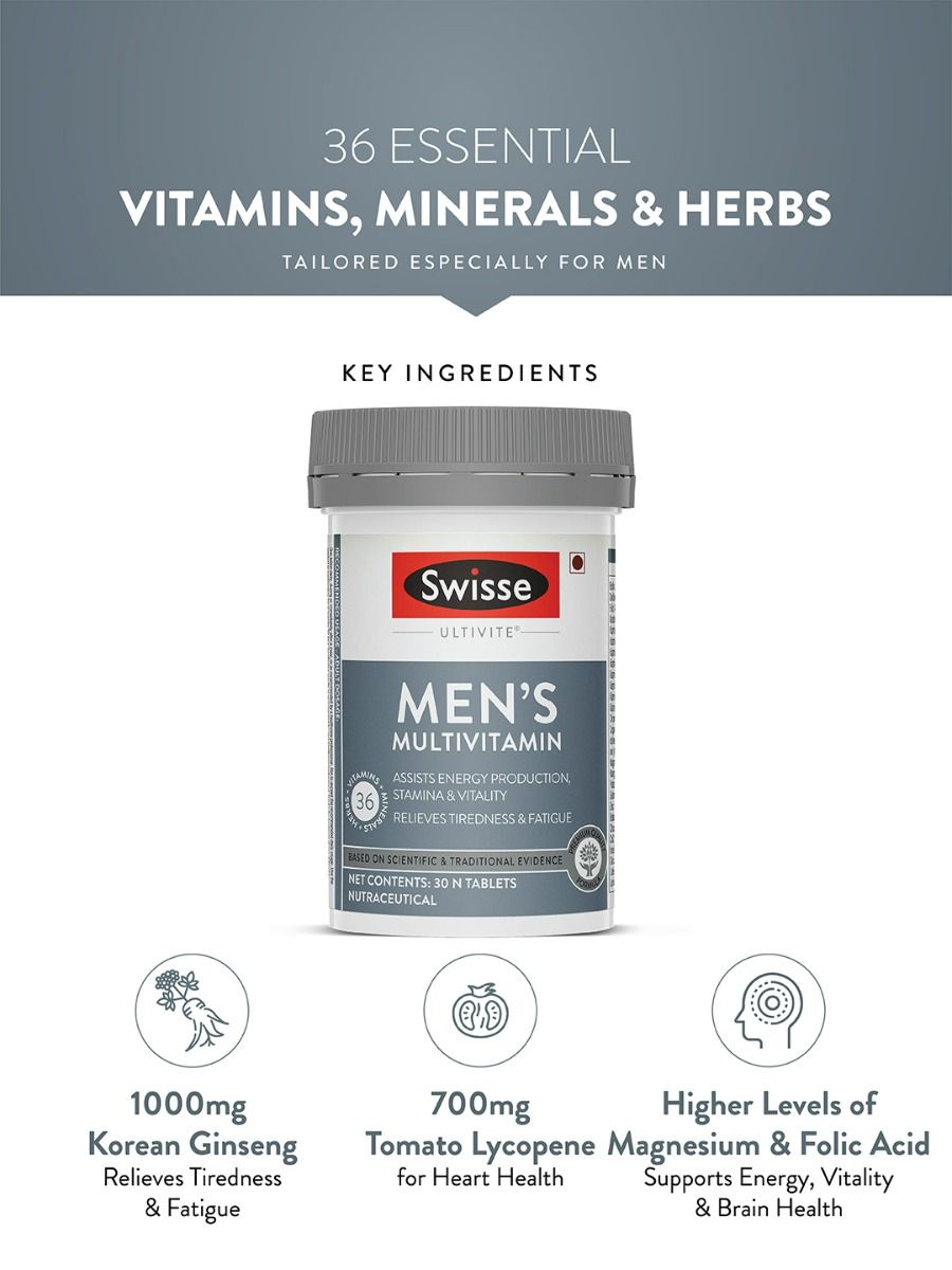 Swisse Ultivite Men's Multivitamin, 30 Tablets Price, Uses, Side Effects, Composition - Apollo ...