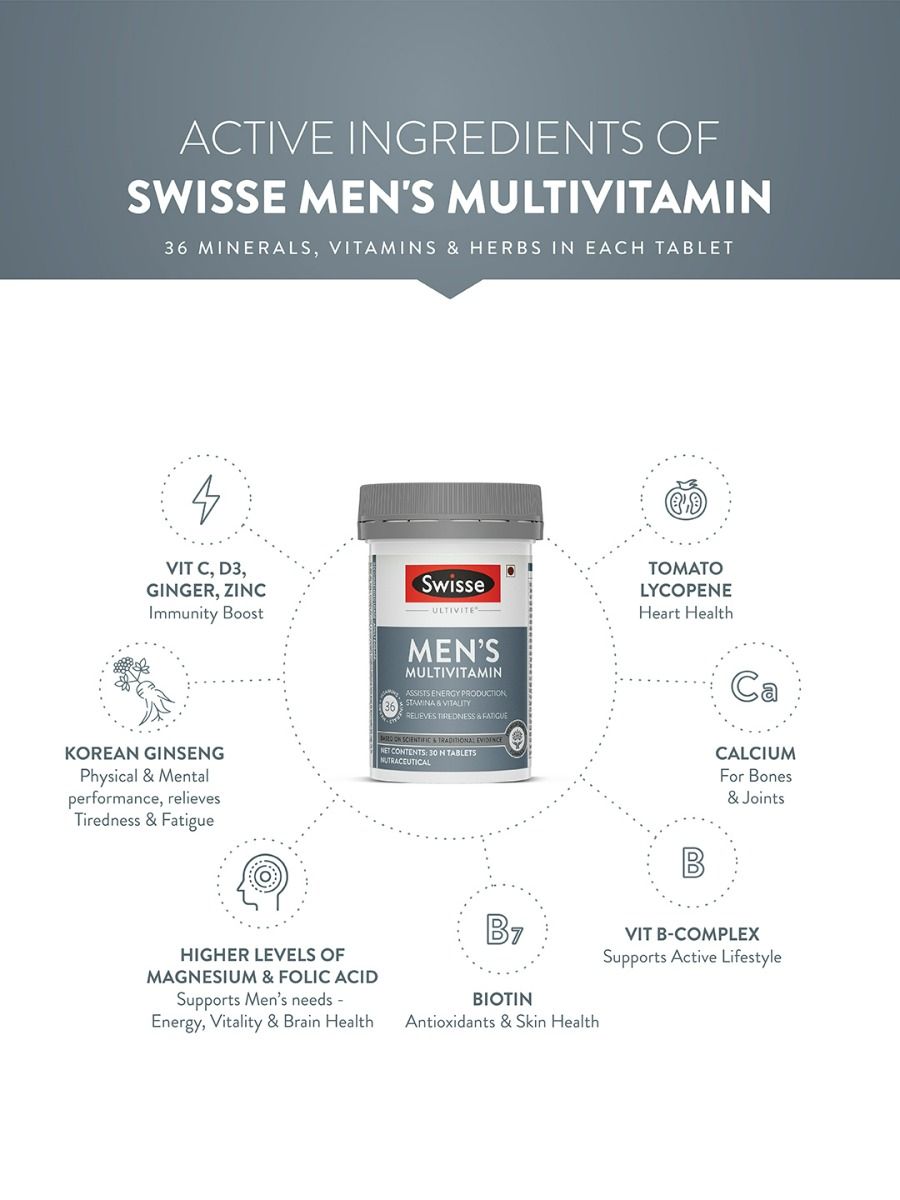 Swisse Ultivite Men's Multivitamin, 30 Tablets Price, Uses, Side Effects, Composition - Apollo ...