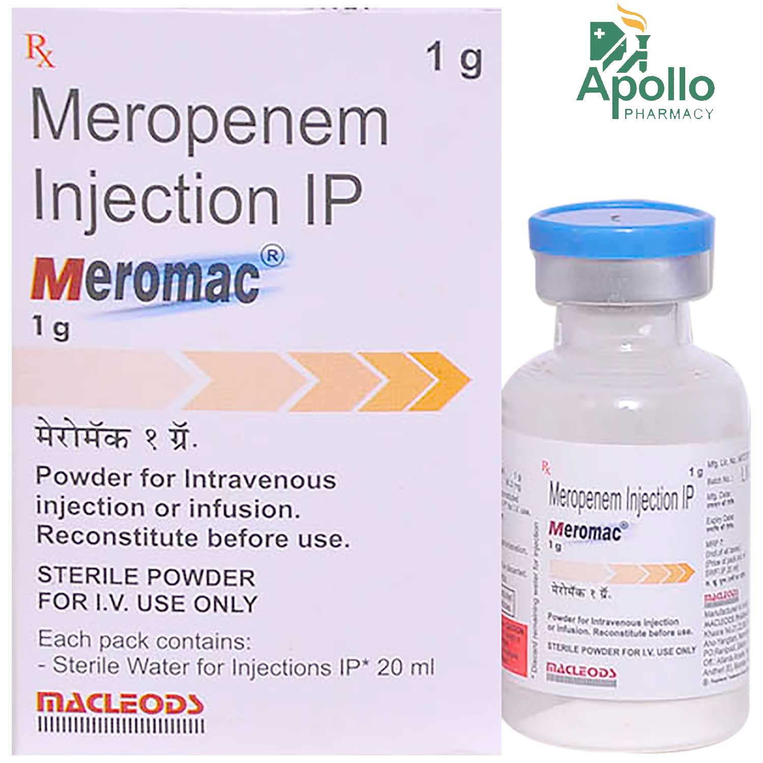 Meromac 1gm Injection 1's Price, Uses, Side Effects, Composition ...