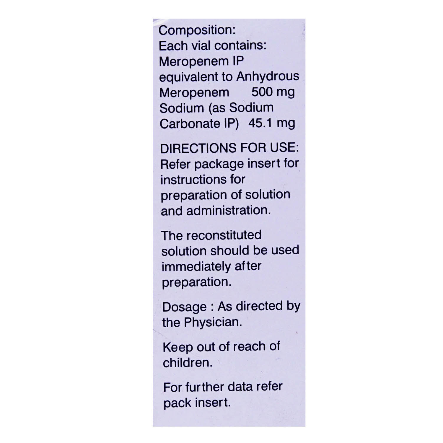 MEROBAX 500MG INJECTION Price, Uses, Side Effects, Composition - Apollo ...