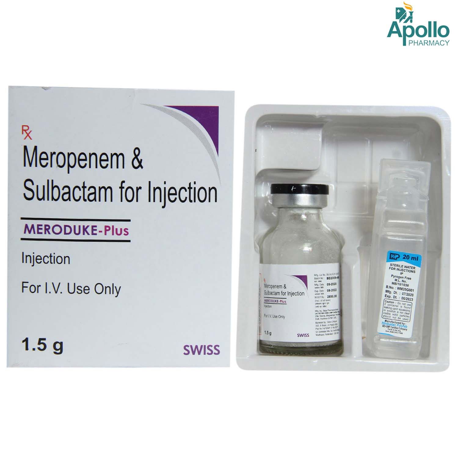 Meroduke-Plus 1.5gm Injection Price, Uses, Side Effects, Composition ...