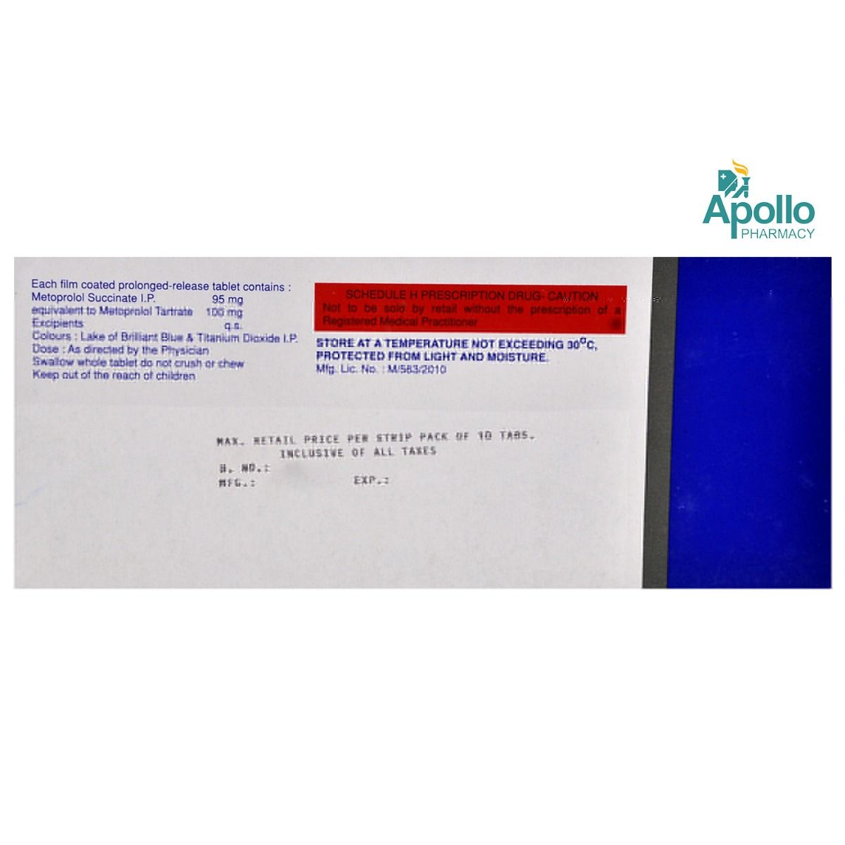 METOCARD XL 100MG TABLET Price, Uses, Side Effects, Composition ...