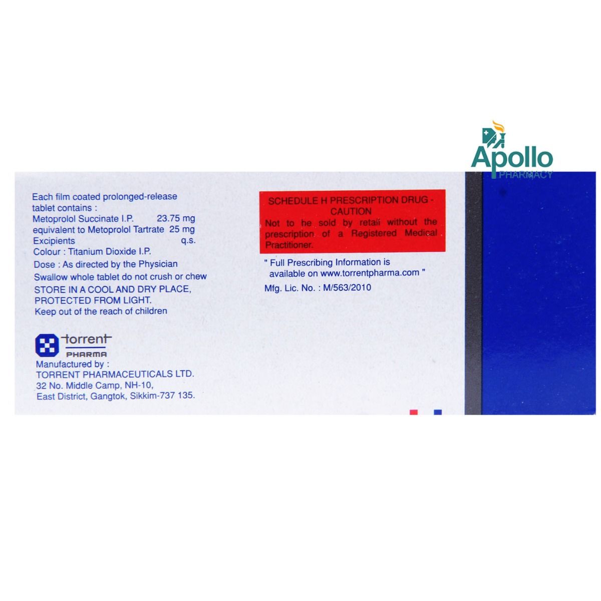 Metocard XL 25 Tablet 10's Price, Uses, Side Effects, Composition ...