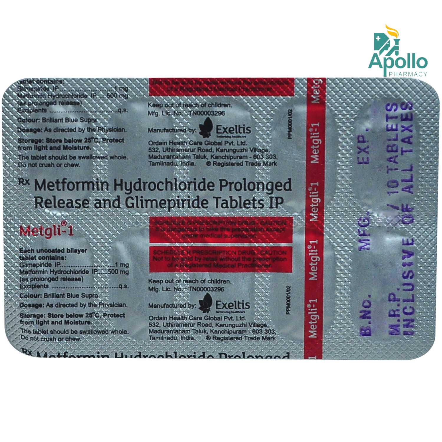 Metgli-1 Tablet 10's Price, Uses, Side Effects, Composition - Apollo ...