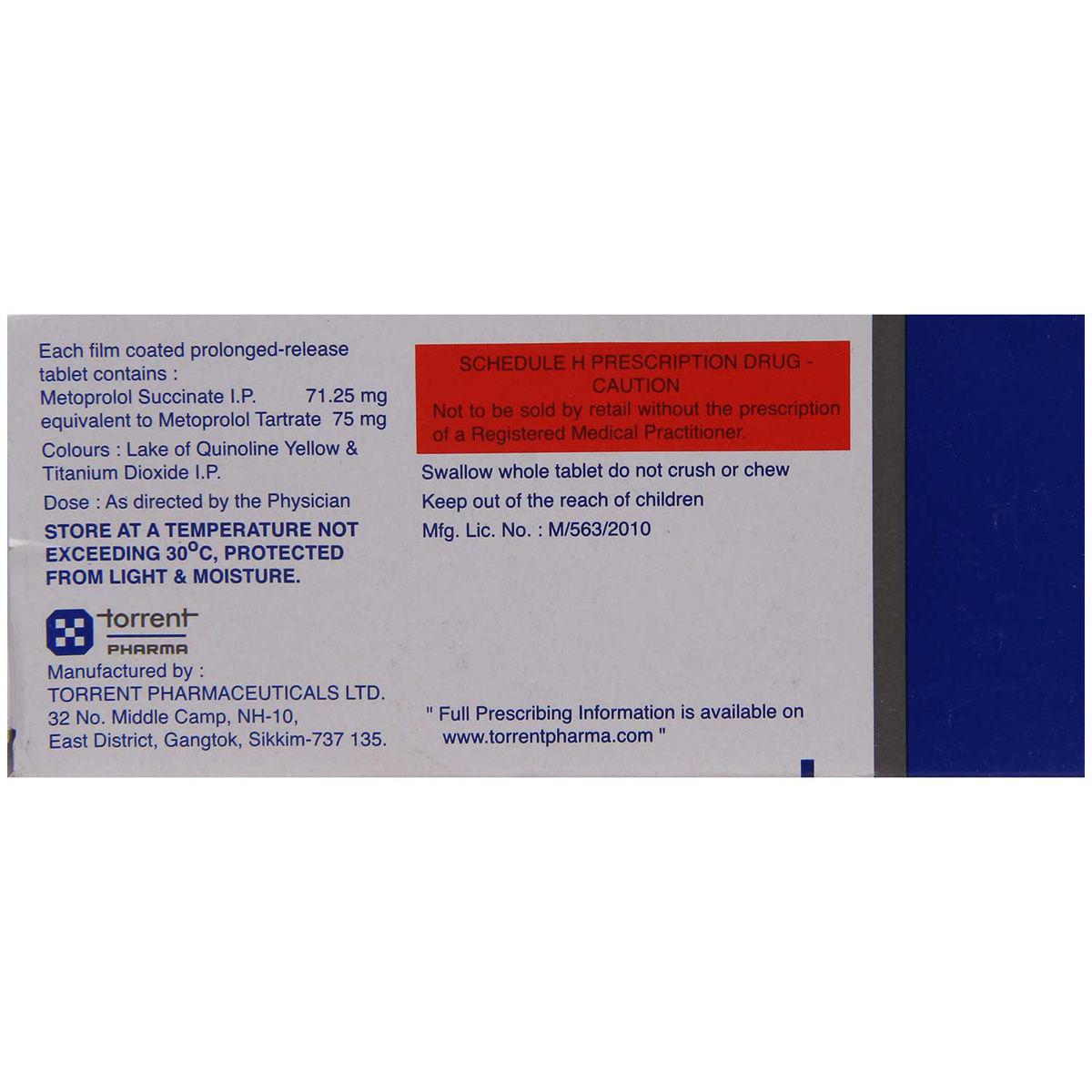 Metocard XL 75 Tablet 10's Price, Uses, Side Effects, Composition - Apollo Pharmacy