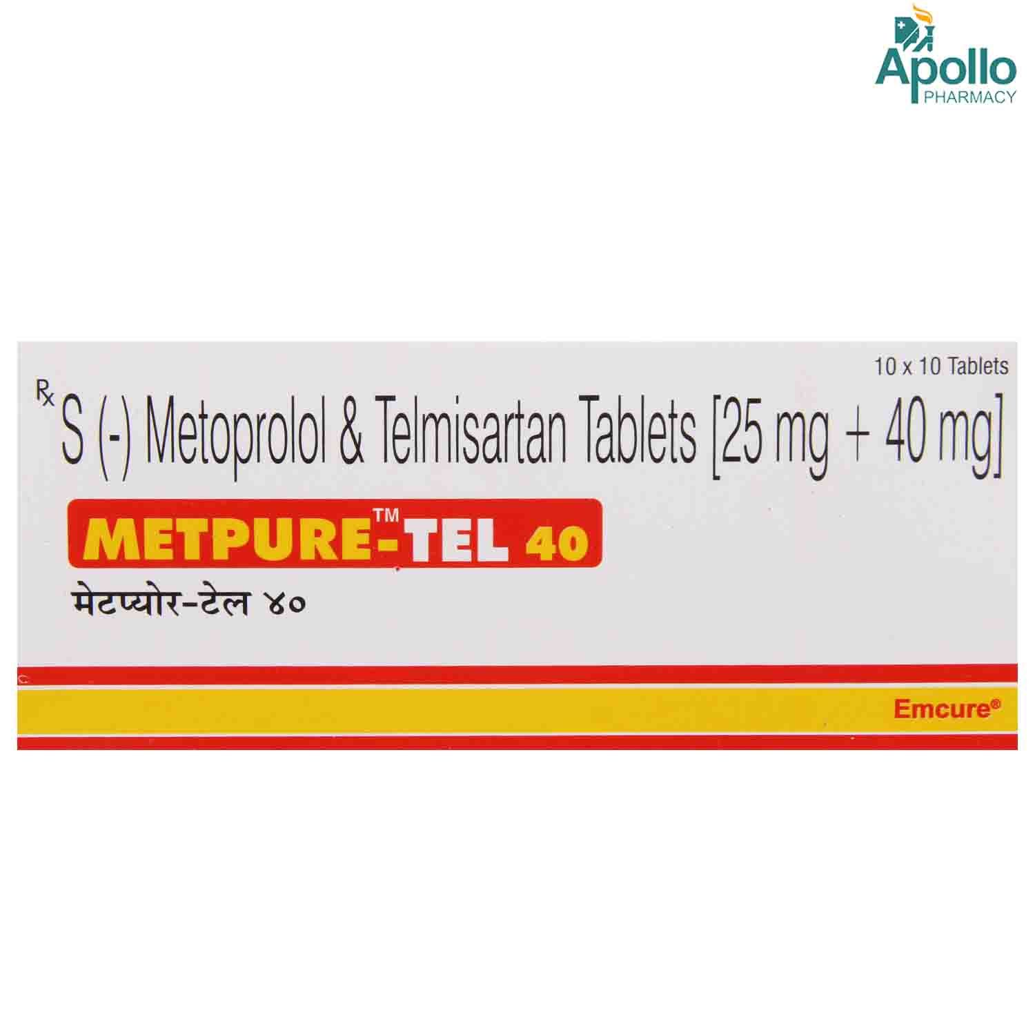 Metpure-Tel 40 Tablet 10's Price, Uses, Side Effects, Composition ...