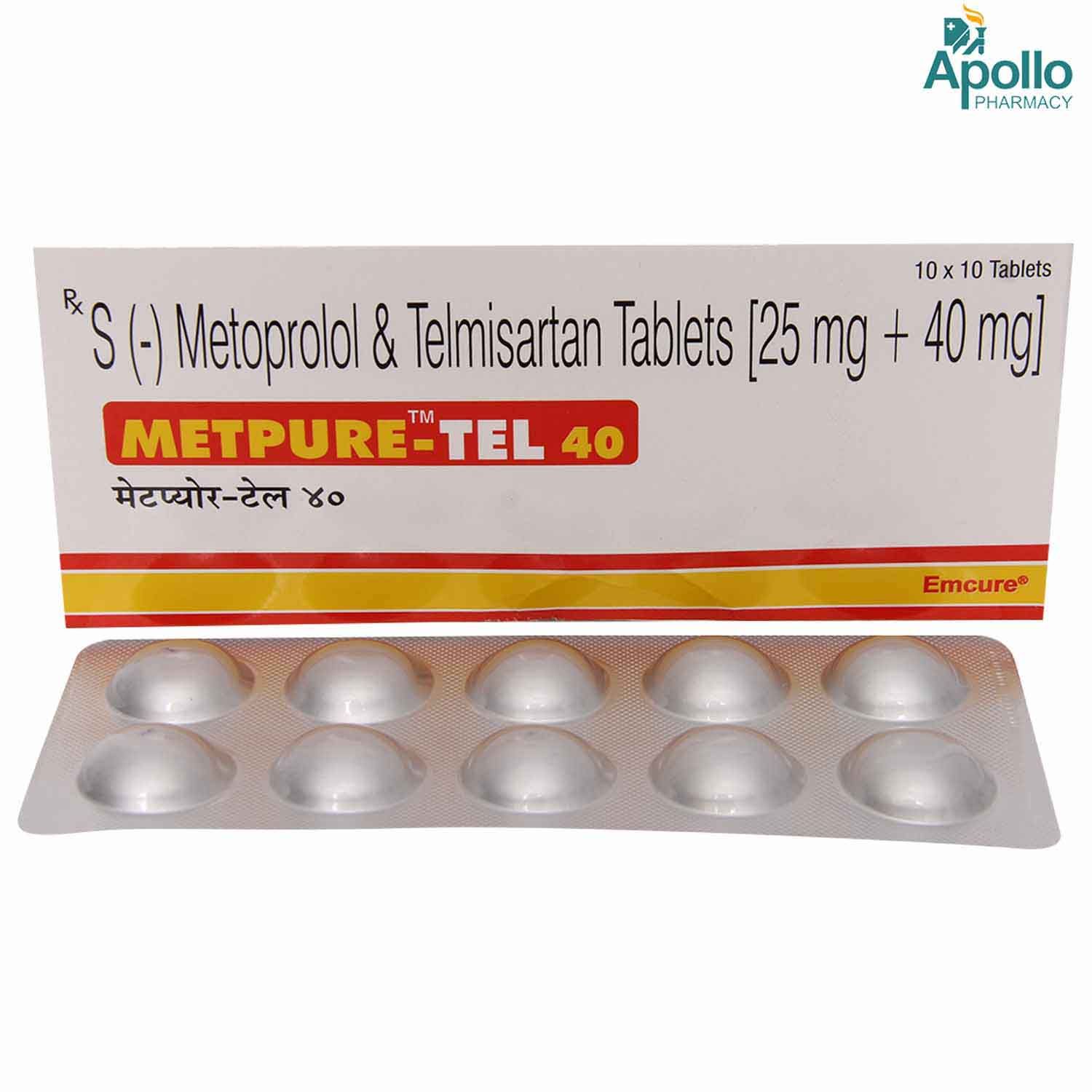 Metpure-Tel 40 Tablet 10's Price, Uses, Side Effects, Composition ...