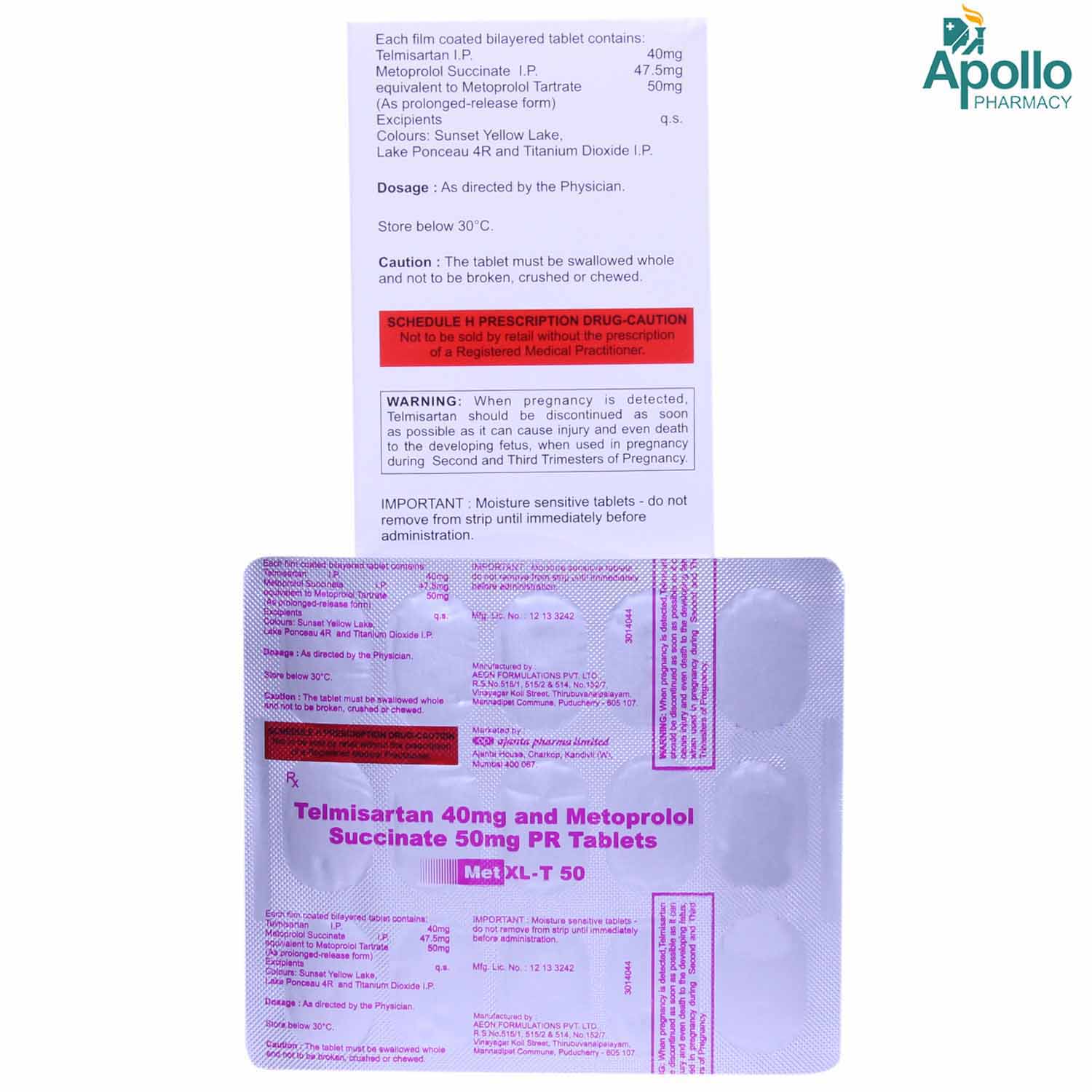 Met XL-T 50 Tablet 15's Price, Uses, Side Effects, Composition - Apollo ...