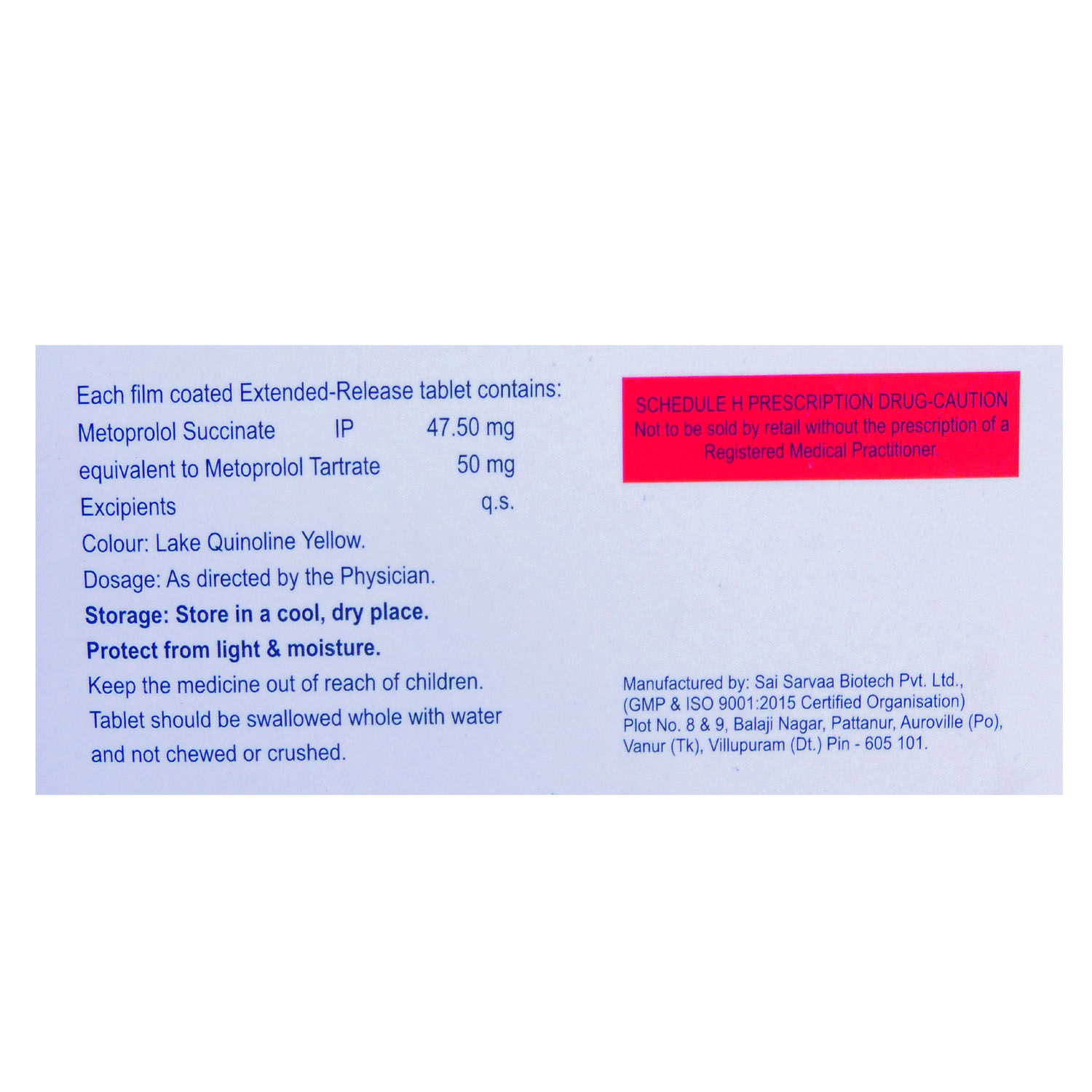 Metozox 50 ER Tablet 10's Price, Uses, Side Effects, Composition ...