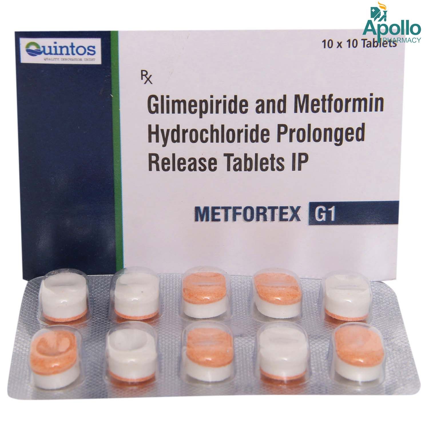 Metfortex G 1/500mg Tablet 10s Price, Uses, Side Effects, Composition ...