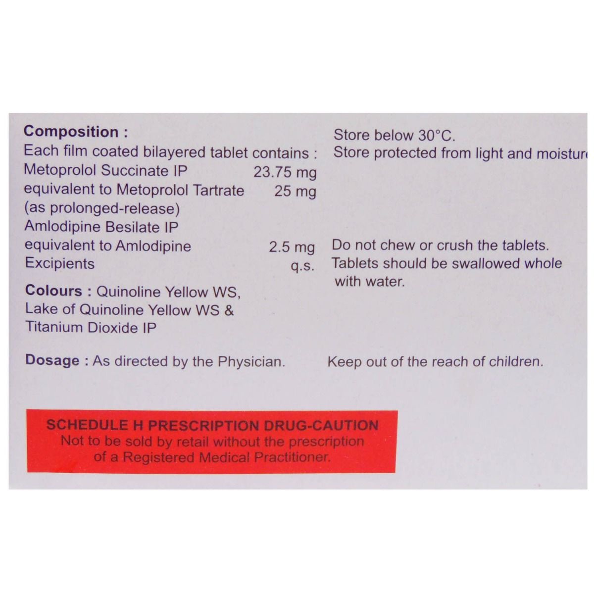 Met XL AM 25/2.5 Tablet 20's Price, Uses, Side Effects, Composition ...