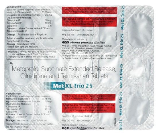Met XL Trio 25 Tablet 15's Price, Uses, Side Effects, Composition ...