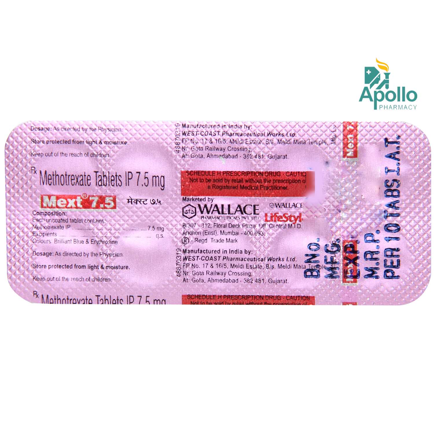 Mext 7.5 Tablet 15's Price, Uses, Side Effects, Composition - Apollo ...