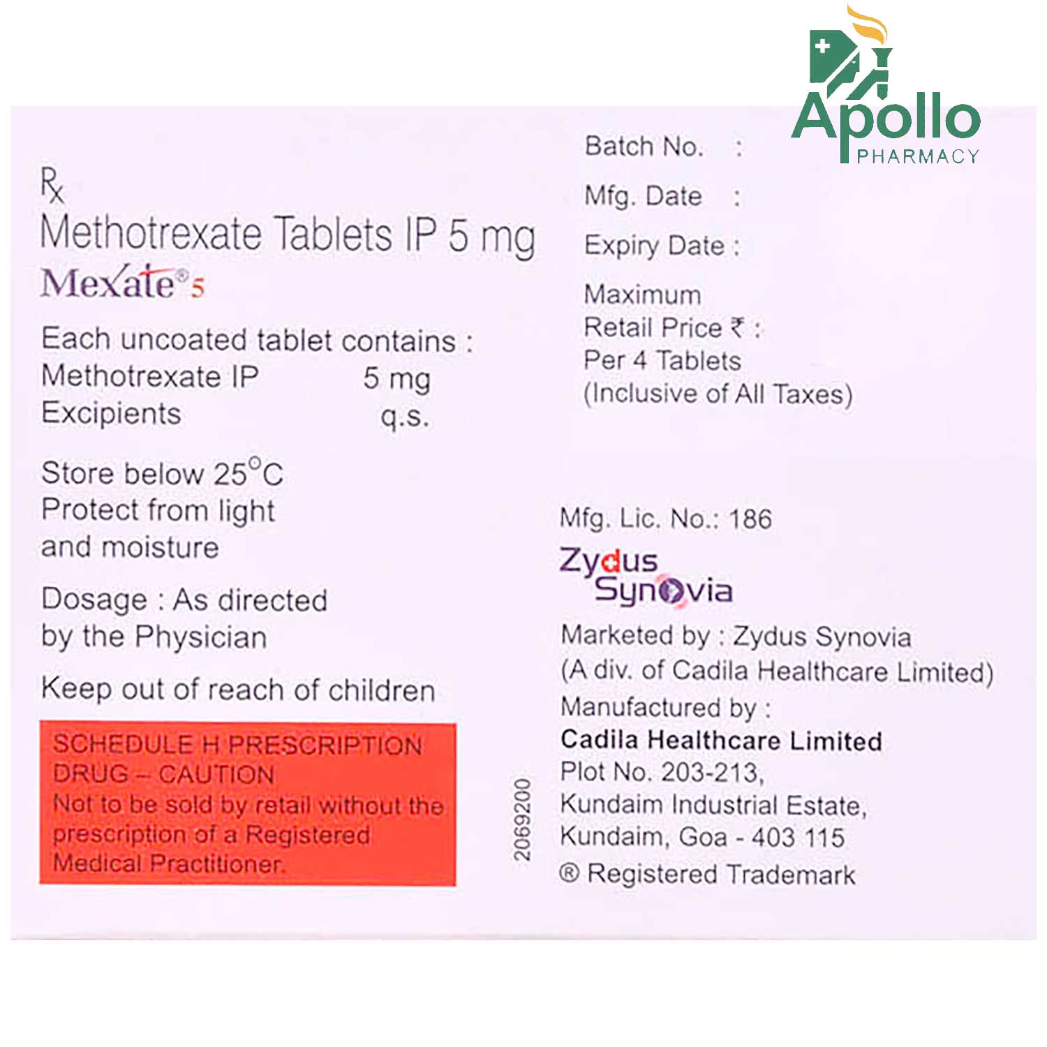 MEXATE 5MG TABLET Price, Uses, Side Effects, Composition - Apollo Pharmacy