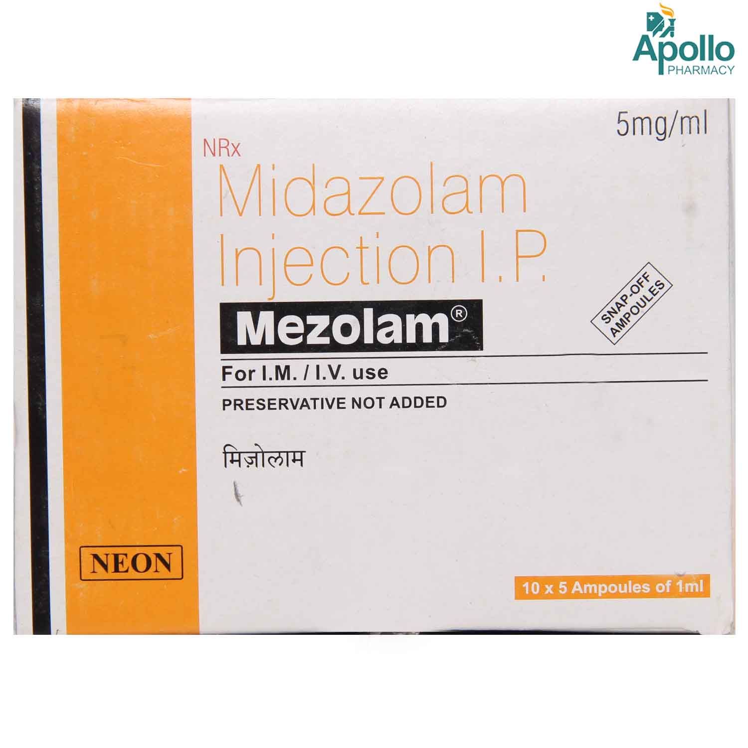 MEZOLAM 5MG INJECTION 1ML Price, Uses, Side Effects, Composition ...