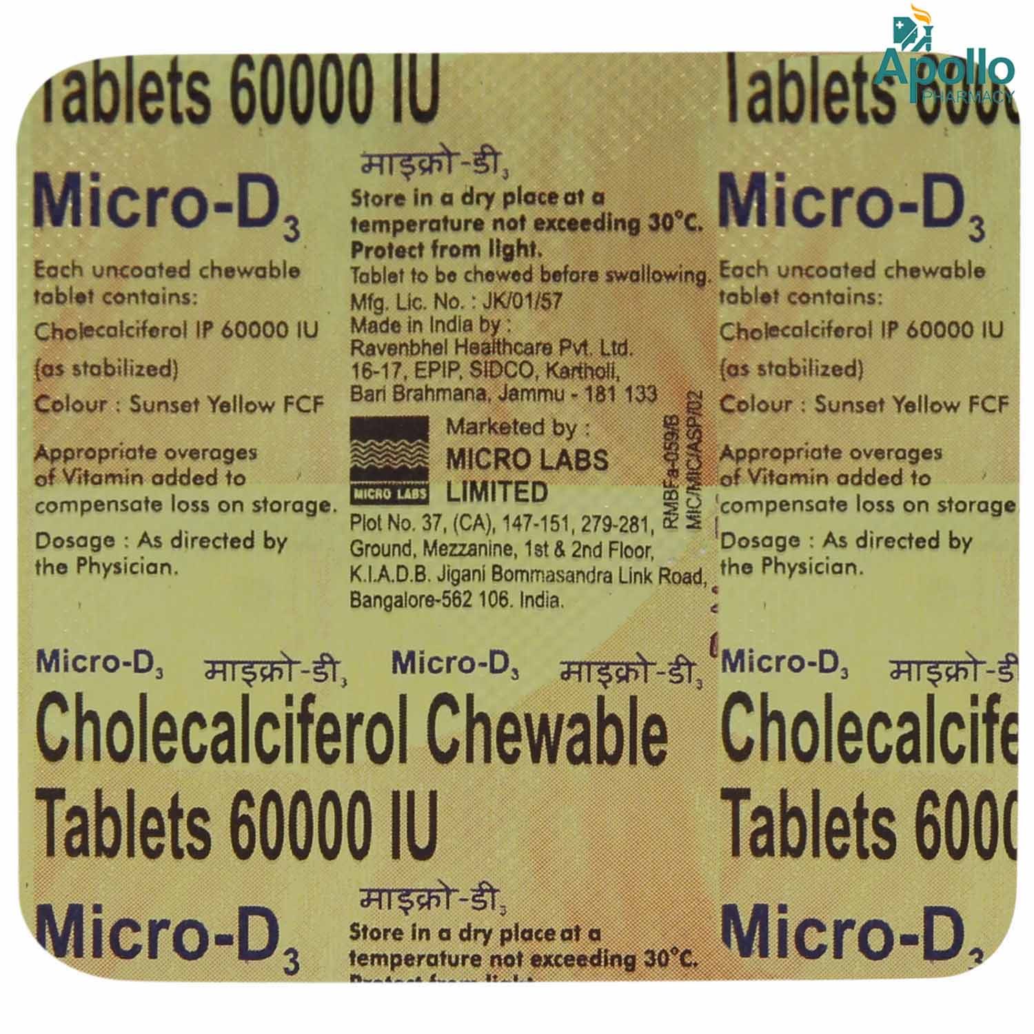 Micro-D3 Chewable Tablet 4's Price, Uses, Side Effects, Composition ...