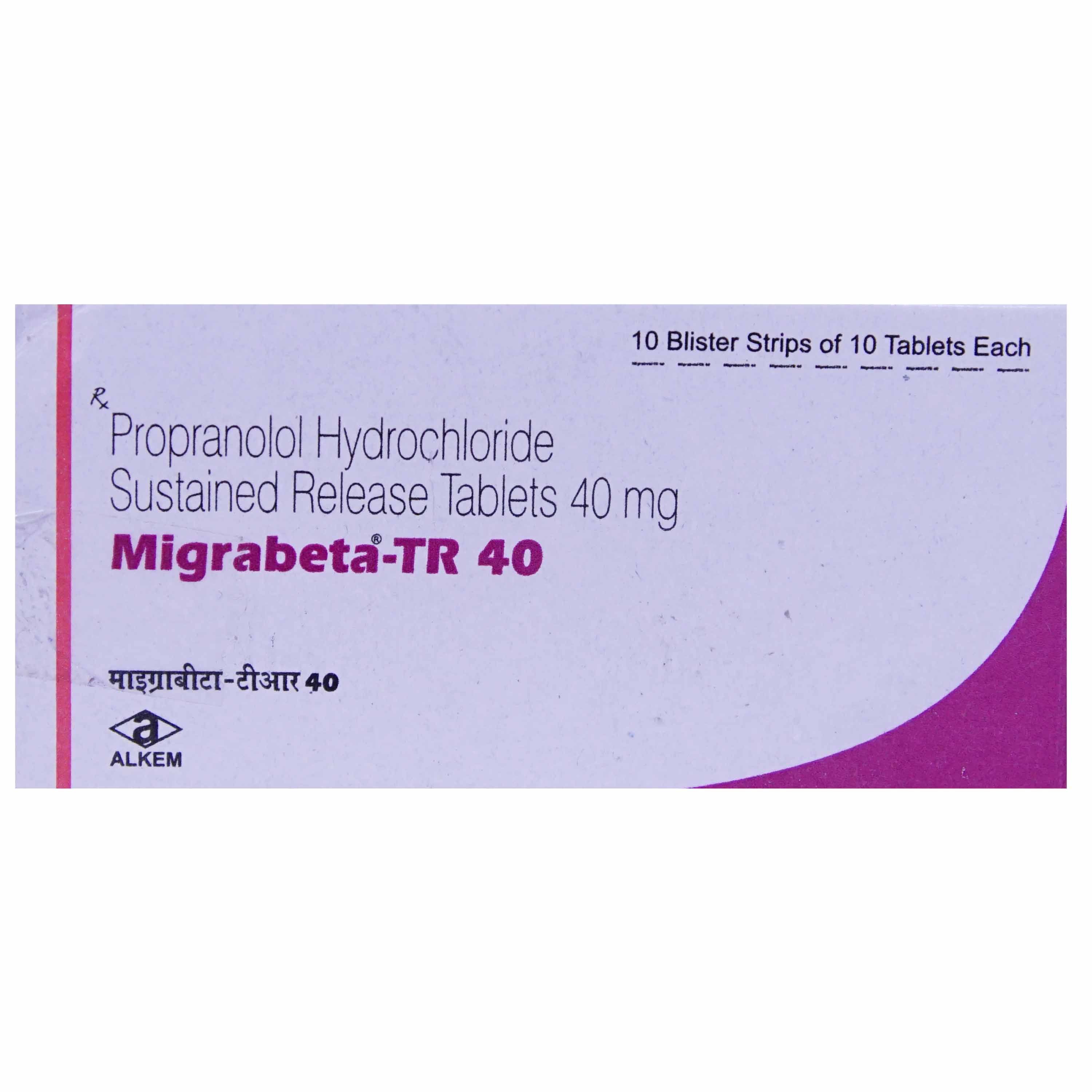 Migrabeta Tr 40mg Capsule 10's Price, Uses, Side Effects, Composition ...